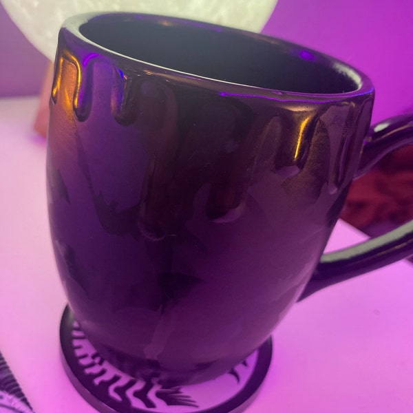 Gothic Bat Mug, Large Mugs, Matte Black Bats, Tea Coffee Lover, Xmas ...