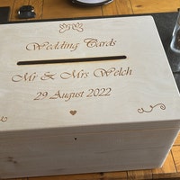 Lockable Wedding Guests Wish Post Box With a Key Wooden With Slot Cards ...