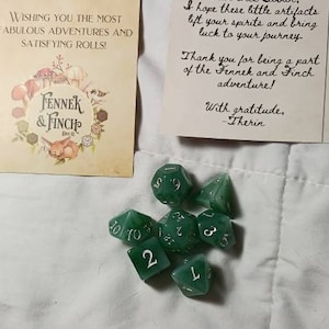 Green Sandstone Gemstone Dnd Dice Set, Polyhedral Dice, D&D Dice ...