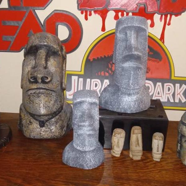 Replica Moai 10" Easter Island Head Cement Garden Statue With Hide-a ...