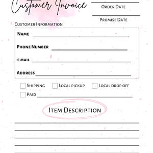 Custom Order Form, Order Form Template, Editable Order Form, Custom ...