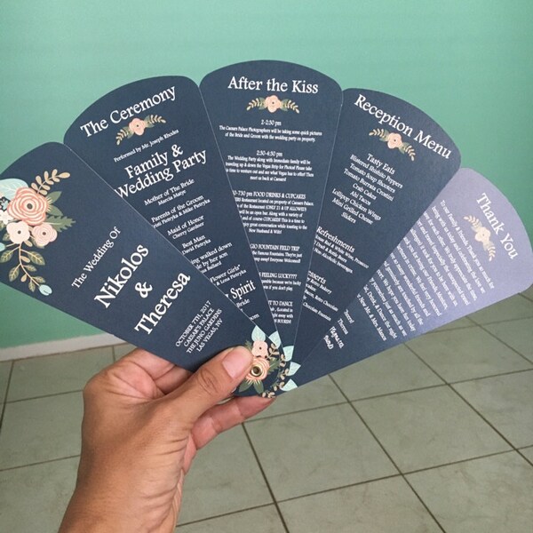 Shabby Chic Wedding Program Fans, Petal Fan Programs, Fan Programs, Spring Floral Wedding ...