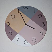 Turquoise Wall Clock Teal Blue Wall Art Color Block Wall Clock Design ...