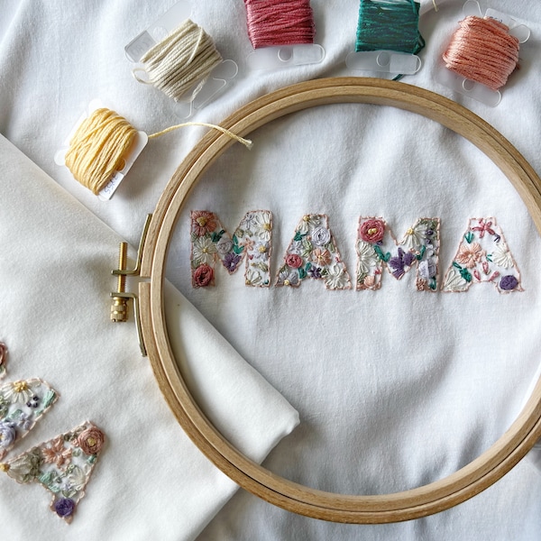 Embroidery PDF Pattern, Eucalyptus Leaf Custom Name Hoop Pattern ...