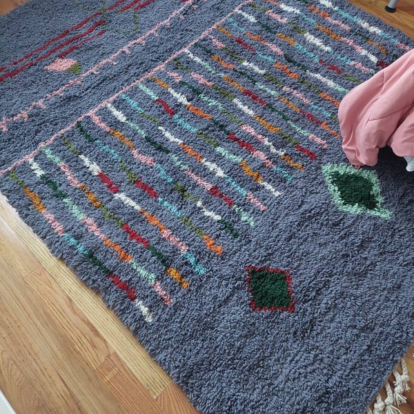 Costum Moroccan Colorful Rug, Authentic Moroccan Rug, Berber Carpet ...