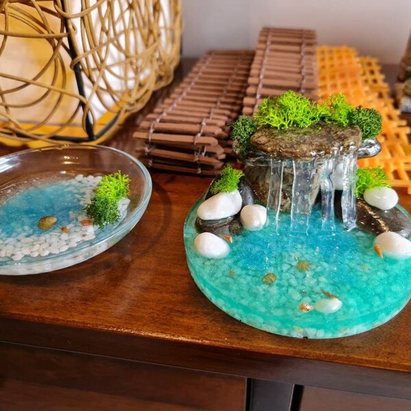 Tropical Seabed Beach Scene Glass Terrarium, Preserved Moss Terrarium ...
