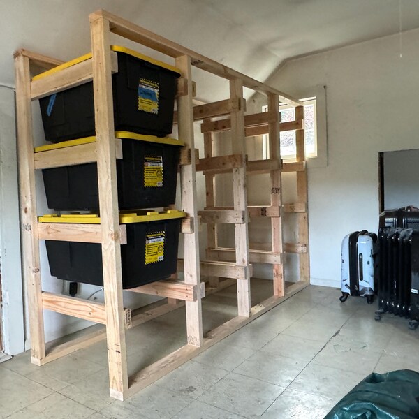 Tote Rack Plans, Bin Storage Rack, Garage Shelves Plans, PDF Download ...