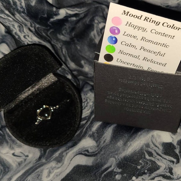 Sterling Silver Heart Mood Ring Changes Colors Showing Your Mood ...