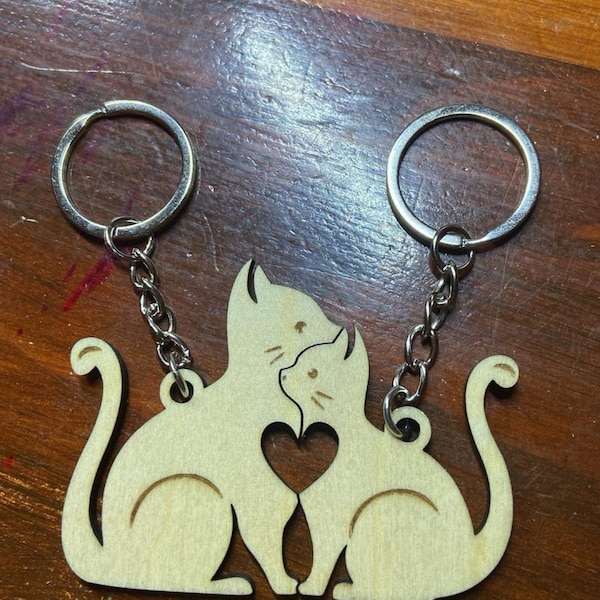 Valentine's Day Couple Keychains Bundle, Matching Keychains Lasercut ...