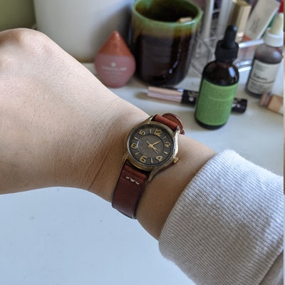 Handstitched Handcraft Wrist Watch With Vegetable Leather Band ...