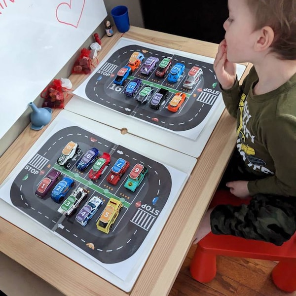 Digital Large Flisat Insert, Alphabet Car Parking Lot, Alphabet Cars ...