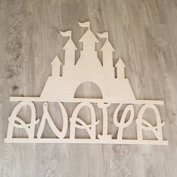 Disney Castle - Personalized Name Sign - Disney Castle Silhouette ...