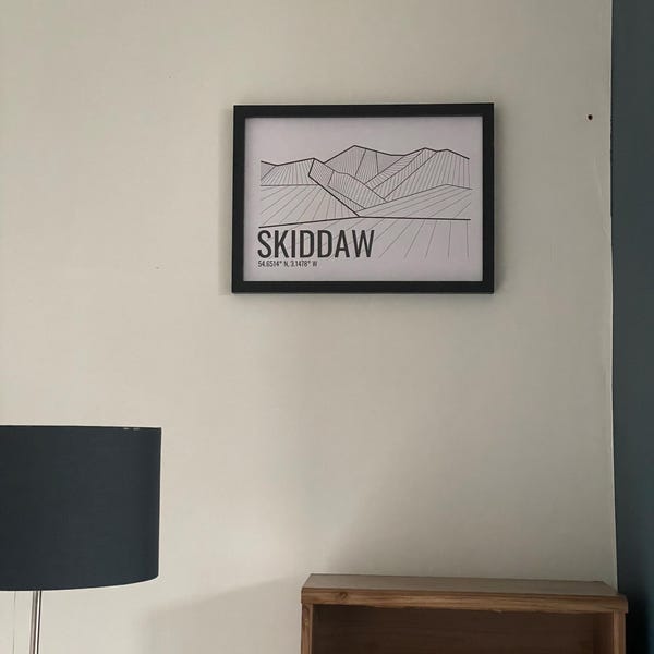 Helvellyn & Striding Edge, Fell Top Artwork. Line-drawing of This ...