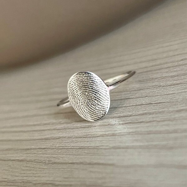 Memorial Thumbprint Ring - Personalized Fingerprint Jewelry - Custom ...
