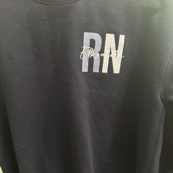 Custom Registered Nurse Sweatshirt With Name, Personalized RN Pocket ...