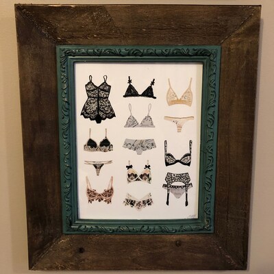 Lingerie Collage Art Print - Etsy