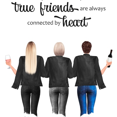 Personalised Best Friend Gifts 5 Best Friends Print Gift for Her ...