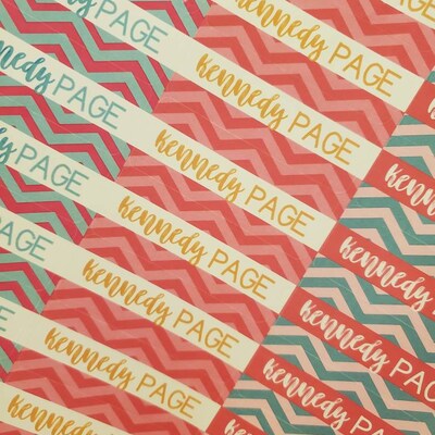 Girl Name Labels, 30 Personalized Chevron Waterproof Stickers for ...