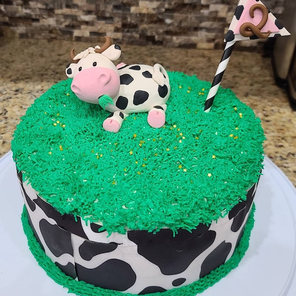COW Print EDIBLE Image Cake Decorations Animal Cake Stripes High ...