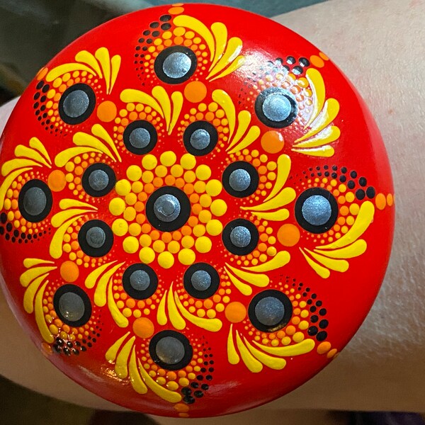 Hand Painted Dot Art Mandala on Personalized Healing Stone - Etsy
