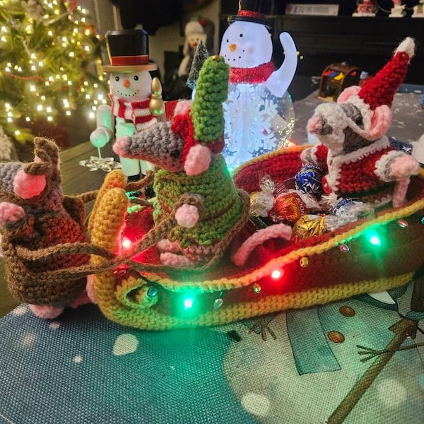 Christmas Mice, Tree & Sleigh Crochet Pattern - Etsy