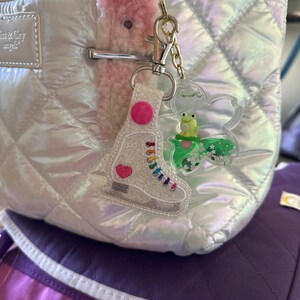 Skate Coach Bag Tag Snap Key Fob Key Chain, Embroidered Vinyl in Your ...