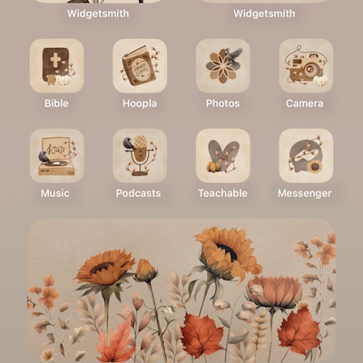 Cozy Fall App Icon Set Autumn Aesthetic Ios App Icons Custom Home ...