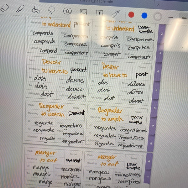 French Study Digital Notebook | Printable | Student Worksheet | Words ...