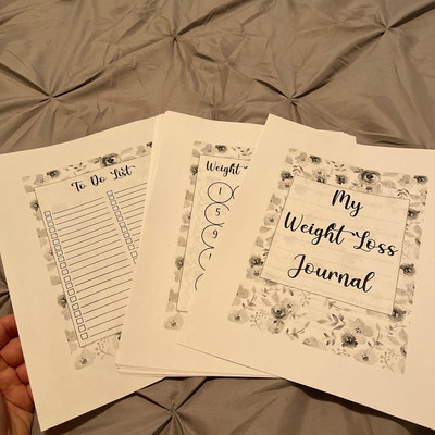 Printable Purple Flower Weight Loss Journal Fitness Tracker Health ...