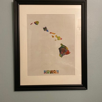 Hawaii Watercolor Map USA, Art Print 363 - Etsy UK