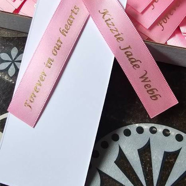 Personalised Funeral Ribbons. Handmade Funeral Favours .ready Made ...