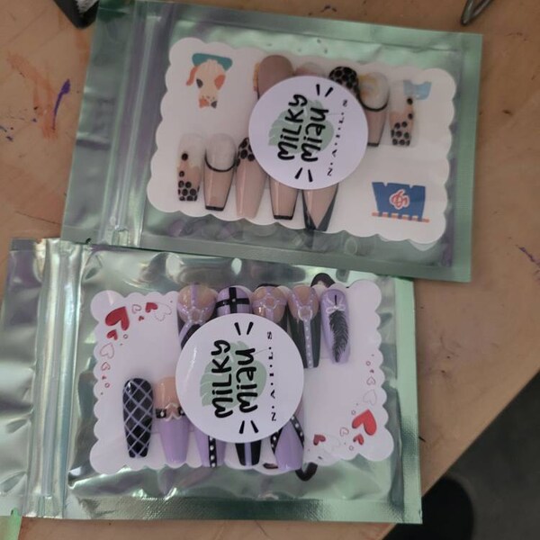 Boba Babe Press on Nails | Luxury Nails | Handmade Set | Custom | 3D ...