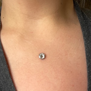 14K Gold Labret Heart CZ Labret/ Cartilage Stud Tragus | Etsy