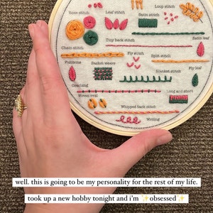 Stitch Along Embroidery Pattern / Digital Download Beginner Embroidery ...