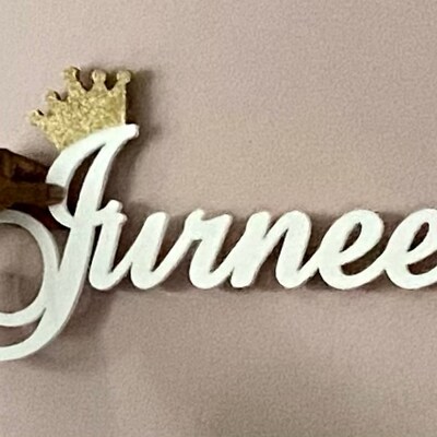 Gold Glitter Crown Name Sign, Tiara Baby Name Plaque, Personalized ...