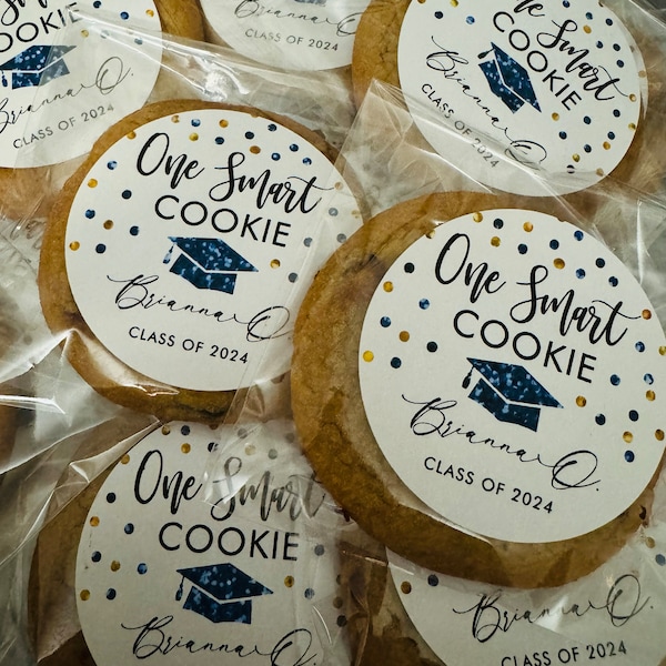 Personalized Stickers, Graduation Party Stickers, One Smart Cookie ...