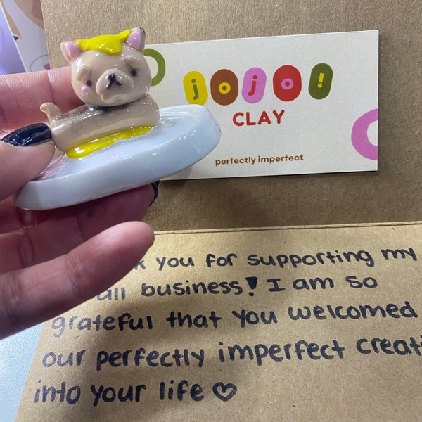 Handmade Polymer Clay Desk Pals / Cream Puff Bear / Jojo Clayy - Etsy