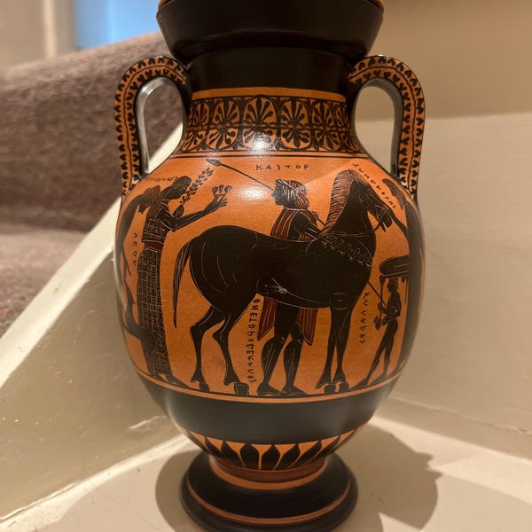 Greek Pottery, Hand Made Replica, Red Figure Wall Plate, Achilles and ...