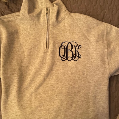 Monogram Quarter Zip Sweatshirt Monogrammed Pullover for Her Christmas ...