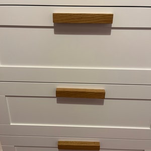 Long Oak Wood Handles Pulls Simple Kitchen Hardware Dresser Pulls ...