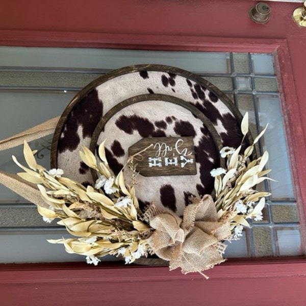 Rustic Cow 'hey Y'all' Sign: Faux Cowhide Western Decor - Etsy
