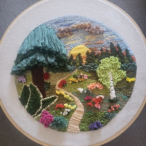 Forest Landscape, 3d Embroidery Pattern. Hand Embroidery Pattern PDF ...