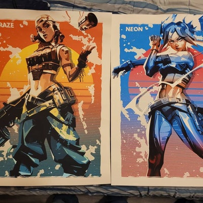 Valorant Poster Raze, Omen, Skye, Phoenix, Fade, Chamber Gaming Wall ...