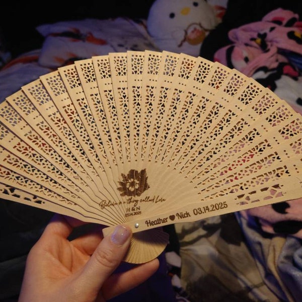 Personalized Engraved Hand Fans/custom Wooden Wedding Fans/laser ...