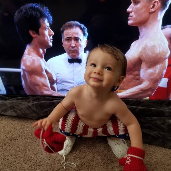 Crochet Rocky Boxing Set - Baby Boxing Set -boxing Shorts - Boxing ...