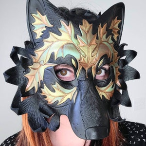 Leather Mask MADE TO ORDER Black Lion Mask... Masquerade Cat - Etsy