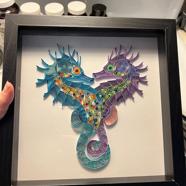 Quilled Abstract Art, 3D Framed Paper Art, Covered With Glass, Unique ...