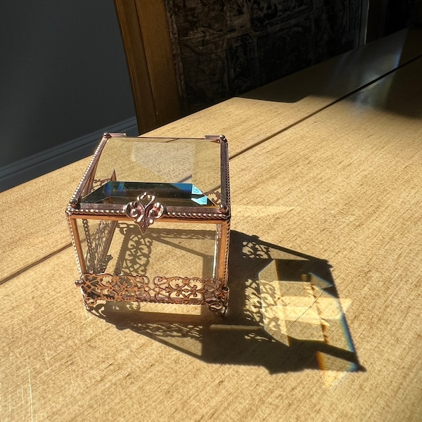 Wedding Ring Box, Ring Box, Glass Jewelry Box, Engagement Ring Box ...