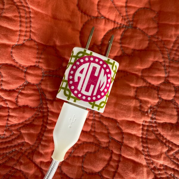 Navy Slant Phone Charger Letter Set | Personalized Charger | iPhone ...