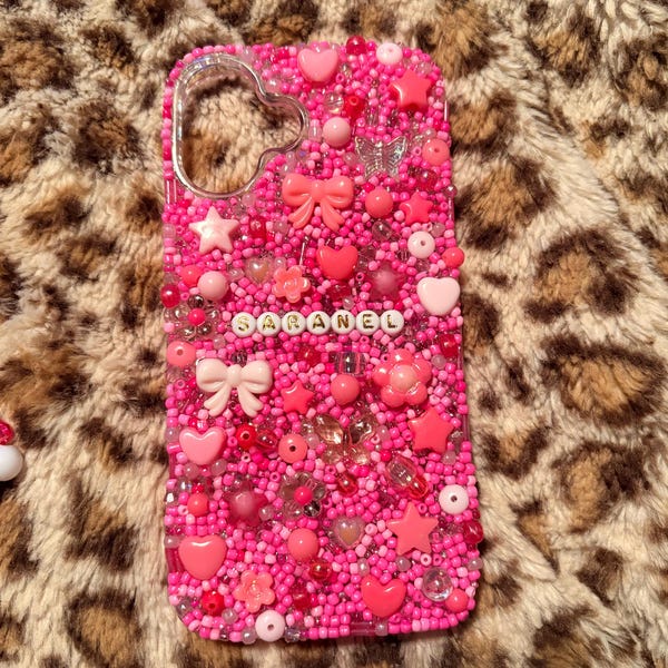Custom Beaded Charm Phone Case (fully Beaded) - Etsy